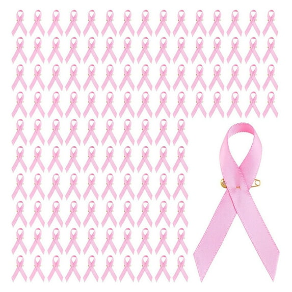 100pcs Awareness Lapel Pin Ribbon Brooch Breast Cancers Health Care ...