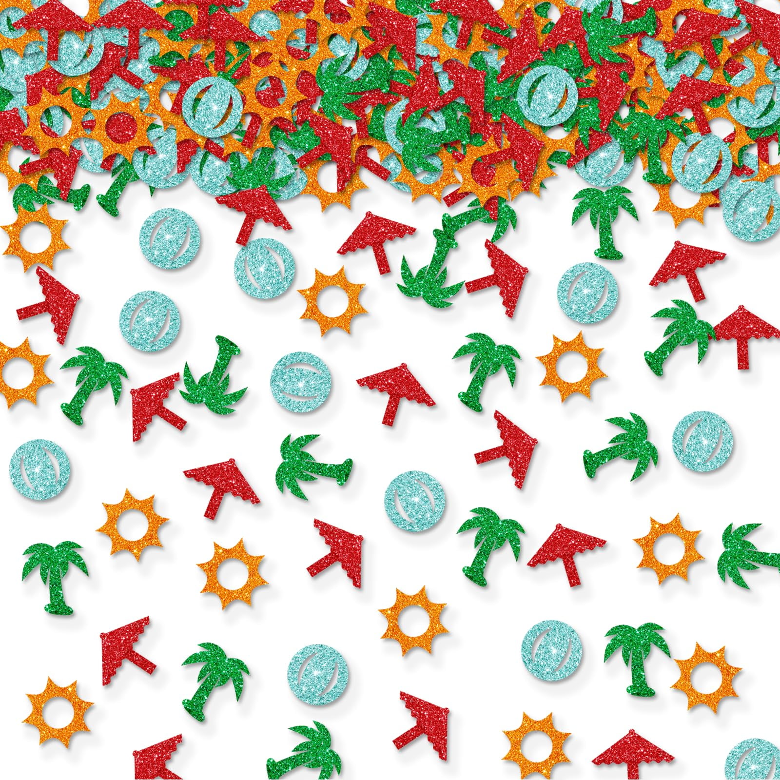 100pcs Beach CM31 Confetti, Green & Blue Glitter Hawaiian Party Table ...