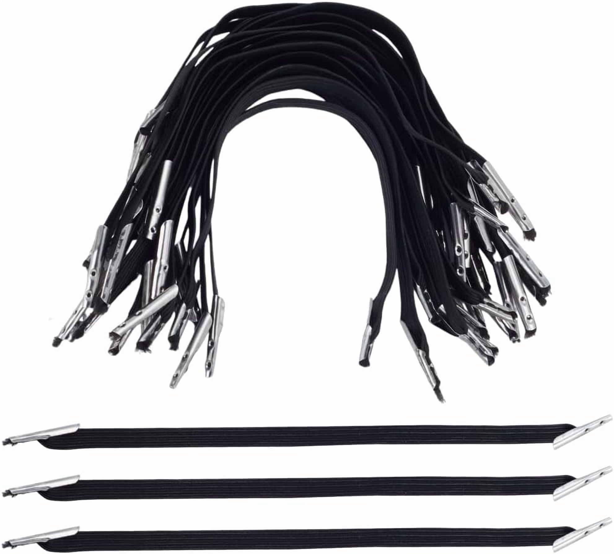 100pcs Black Elastic Barbed Cord 6.5 Inch Stretch Straps Strings with ...