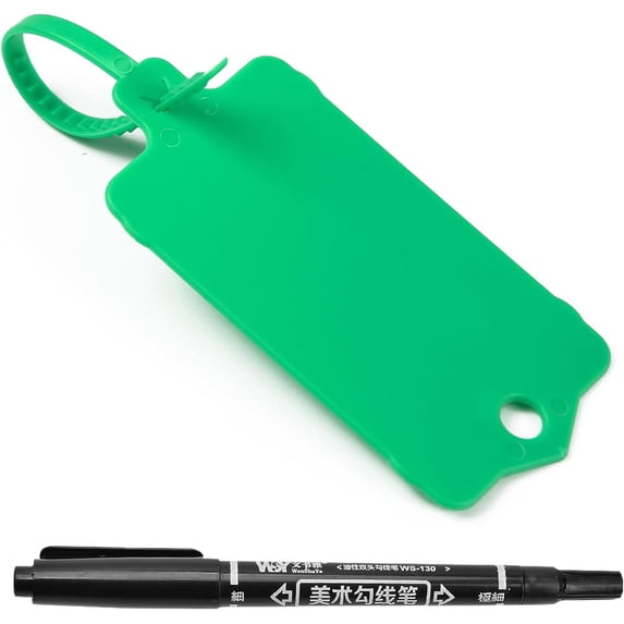 100pcs Blank Plastic Tags for Labeling Reusable Hanging Tags Ties Key ...