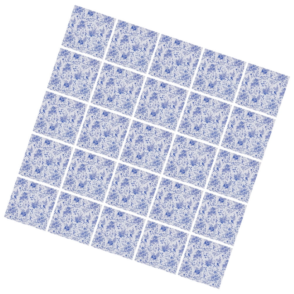 100pcs Blue Floral Napkins Paper Napkins For Decoupage Paper Napkin ...