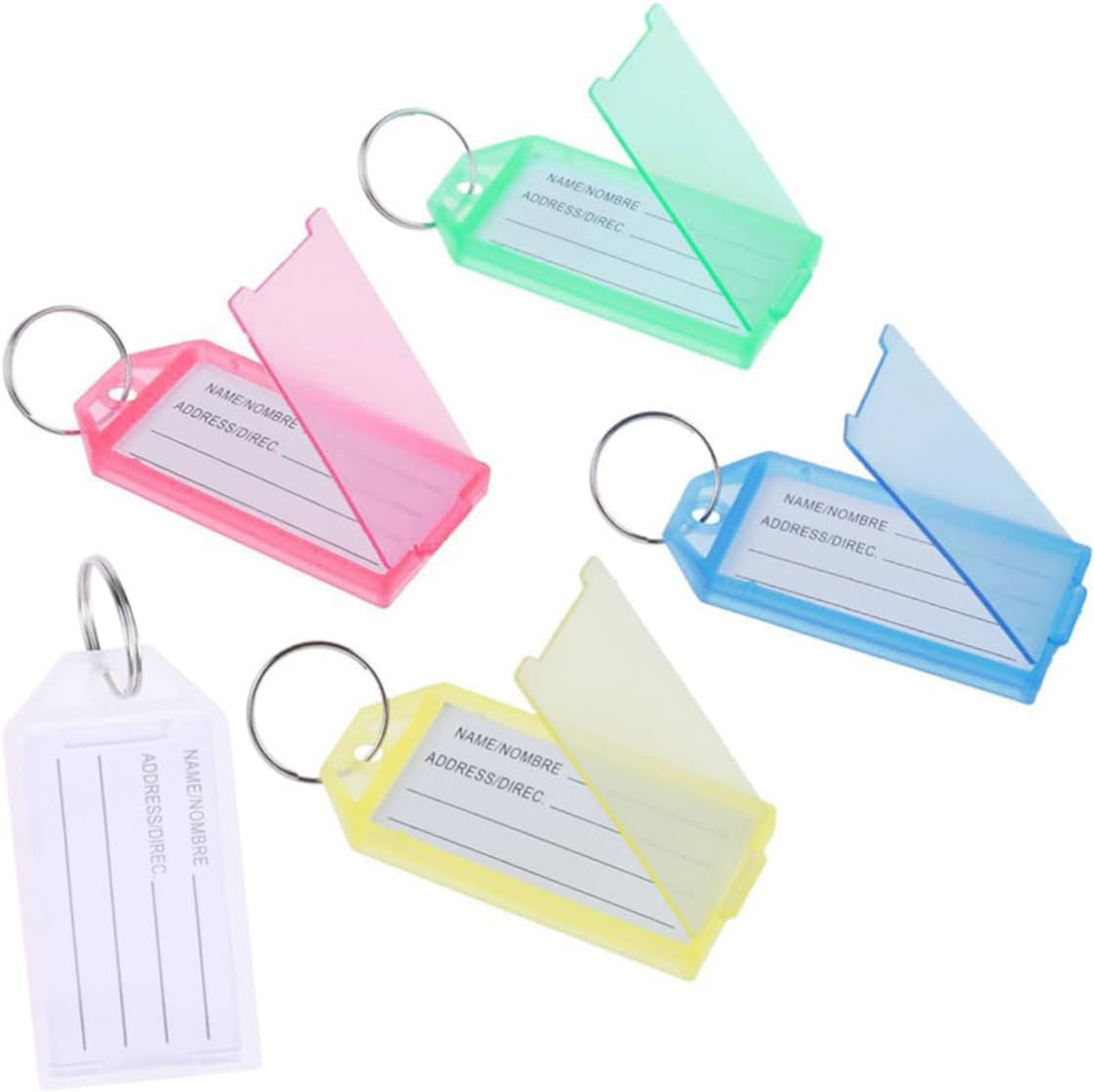 100pcs Bulk Key Chain Tag Luggage Labels Card t Plastic Pink Blue ...