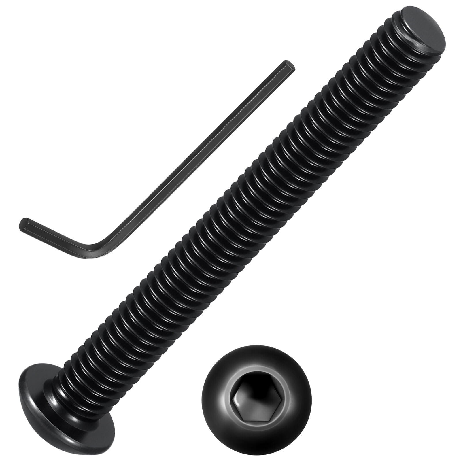 100pcs Button Head Socket Cap Screws - [M5-0.8x40mm] Zinc-Nickel Coated Good for Automotive ...