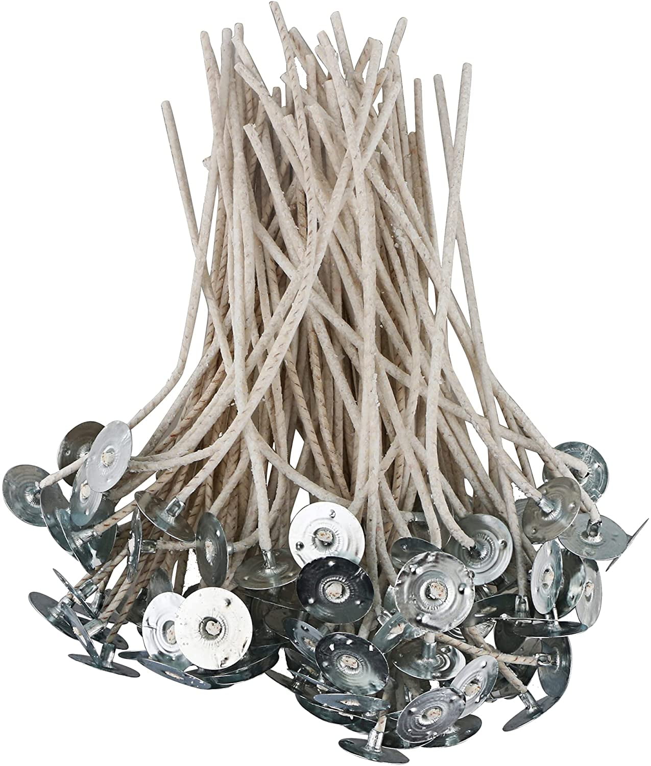 100pcs CD 12 6" Pretabbed Wicks,Cotton & Paper Wicks for Candle Making ...