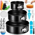 100pcs Cake Pan Sets for Baking + Cake Decorating Supplies: 3 Non-Stick ...