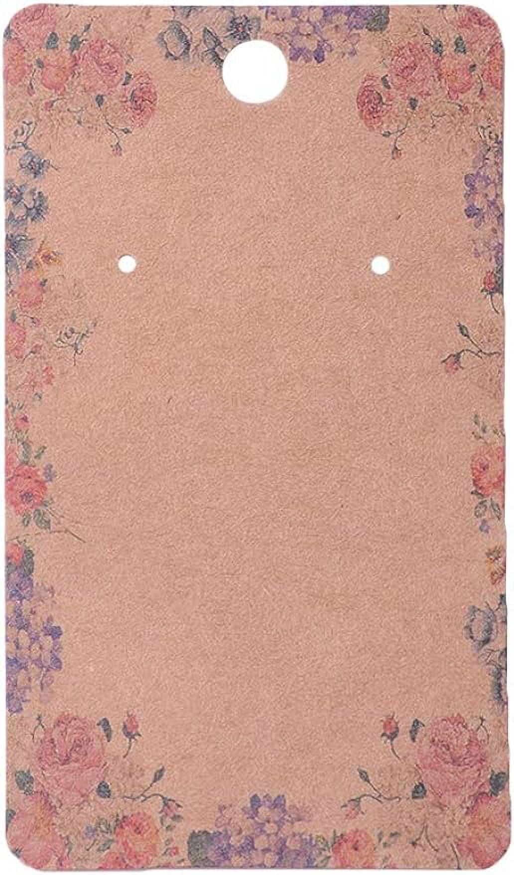 100pcs Cardboard Earring Display Cards Rectangle Cards with Flower ...