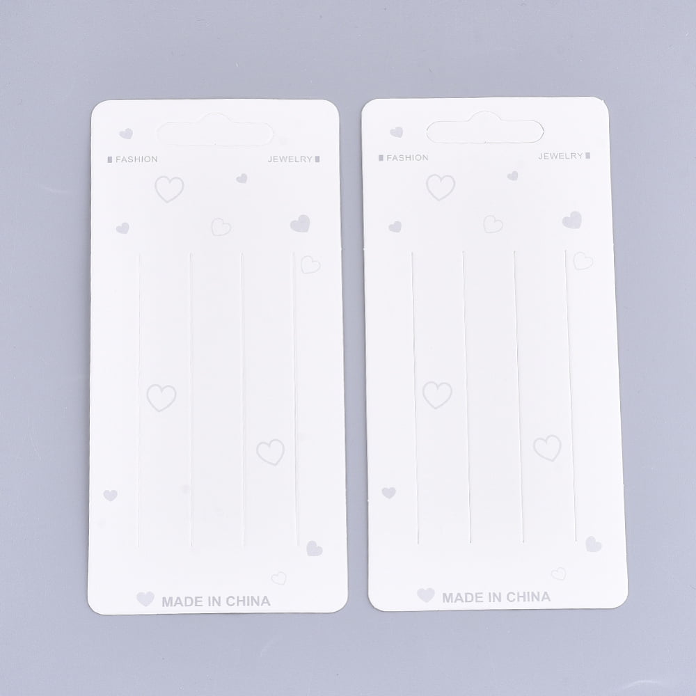 100pcs Cardboard Hair Clip Display Cards Rectangle Ivory 14.9x6.9cm ...