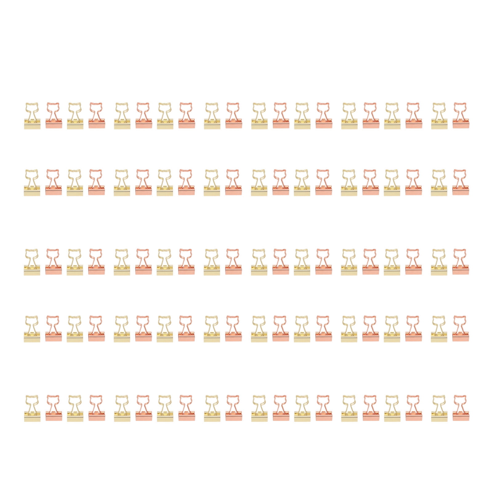 100pcs Cat Binder Clips for Student 2 Colors Strong Clamping Force ...