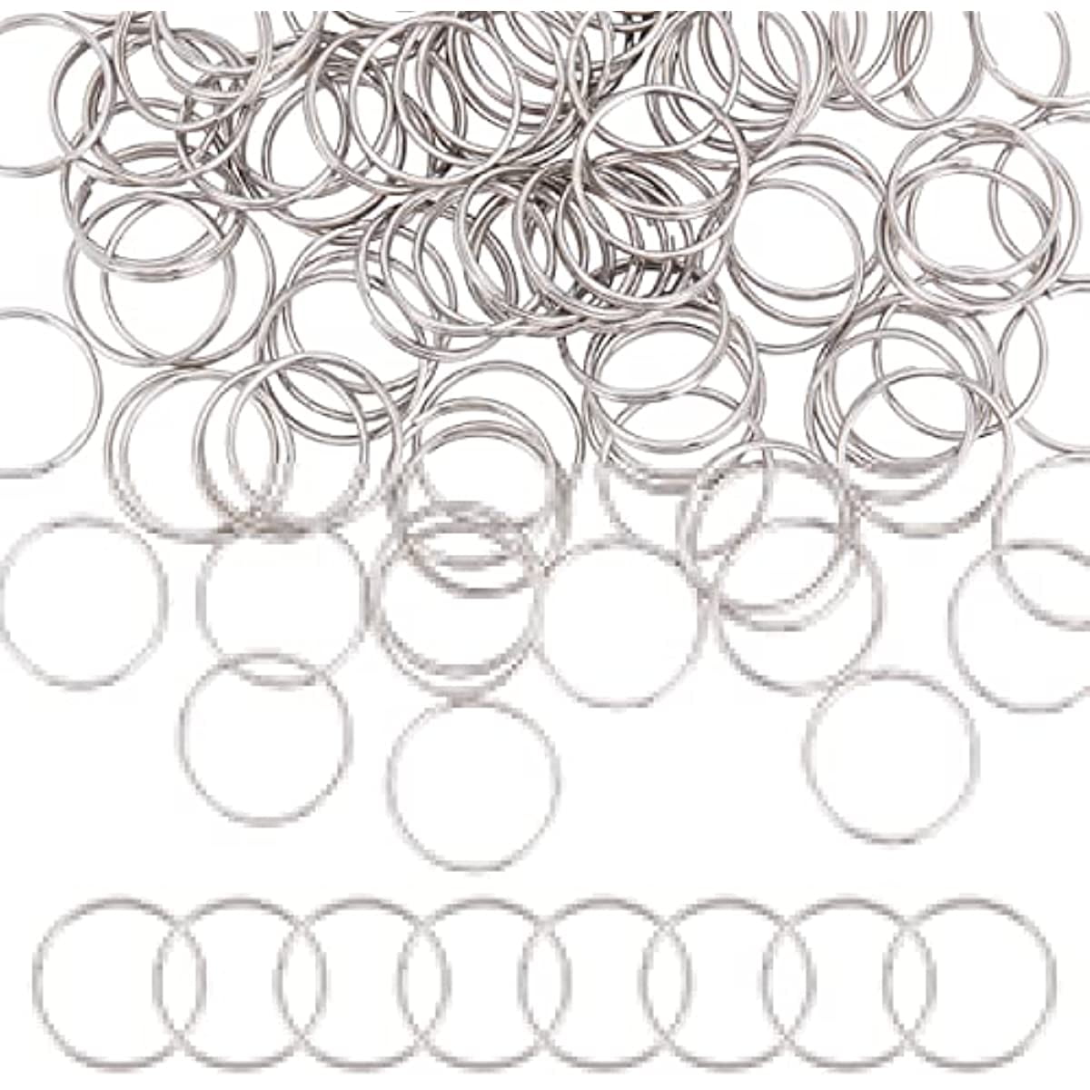 100pcs Circle Ring Keychain Clasp Smooth Surface Hoop Stainless Steel ...