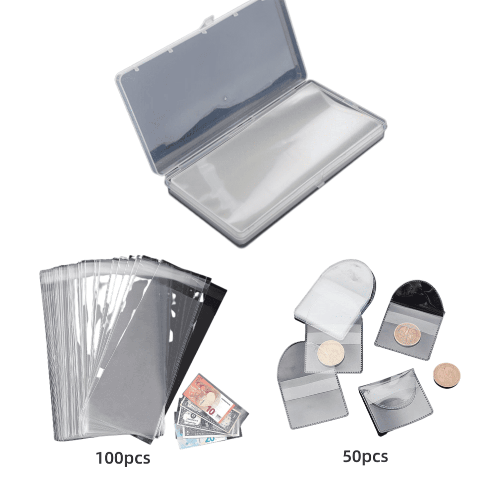 Walmart 100pcs Clear Currency Sleeves & 50Pcs Coin Holder Collection ...