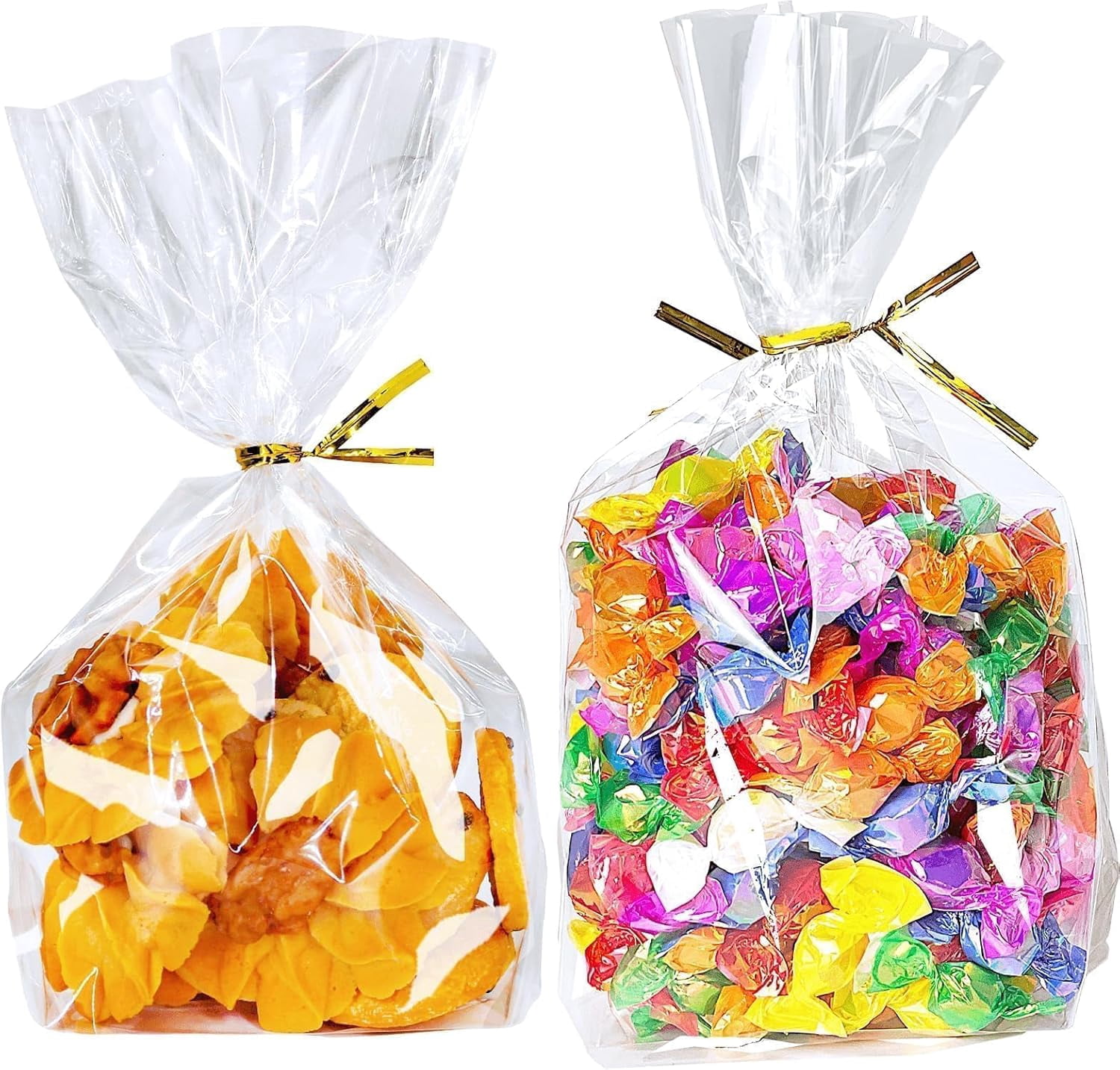 100pcs, Clear Goodie Bags with Bottom Gusset for Stand-Up Display ...