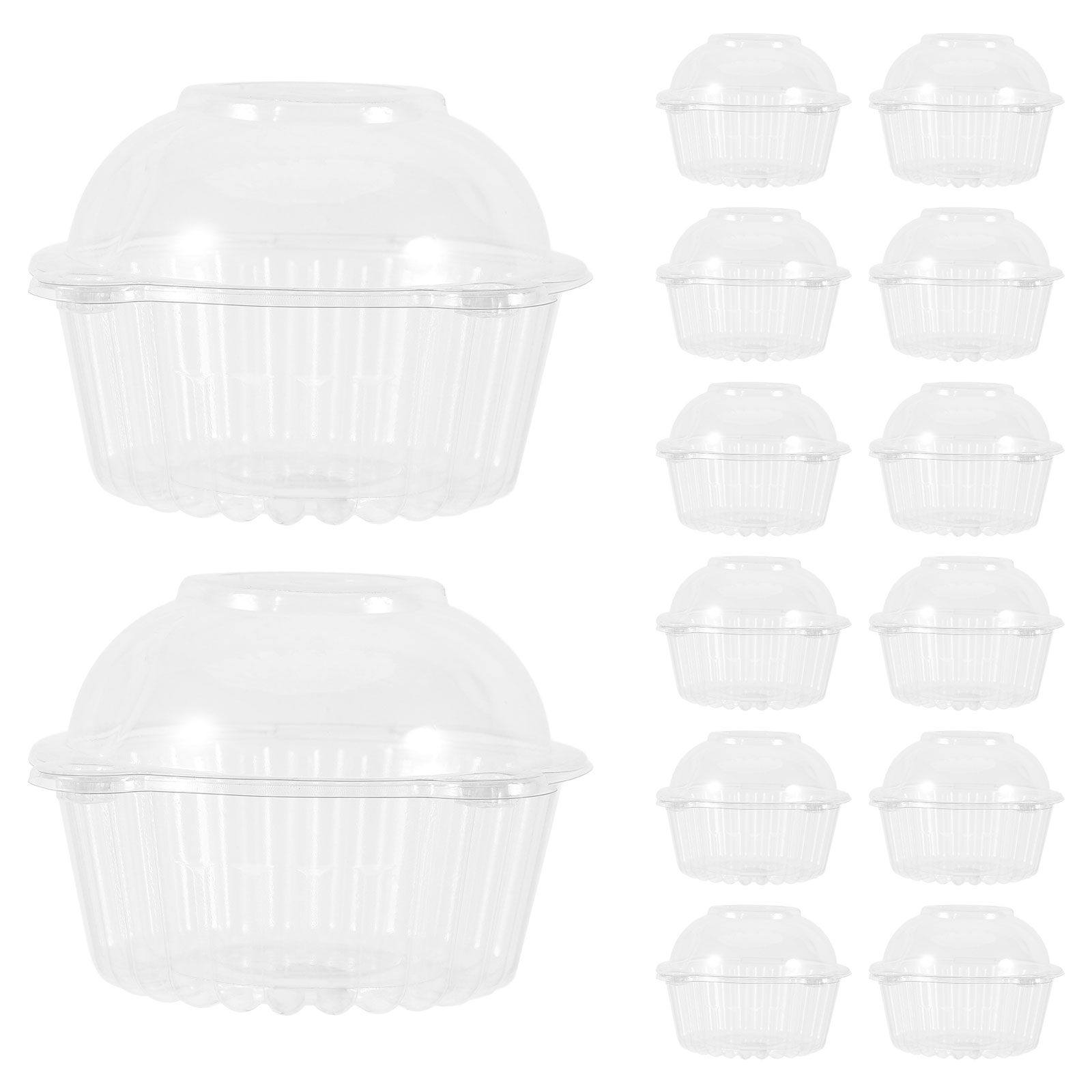 100pcs Clear Plastic Cupcake Pod Cake Muffin Holder Carrier Cases Boxes ...