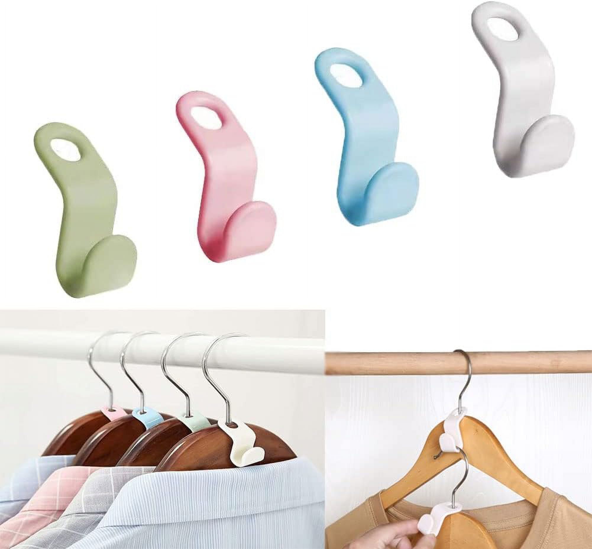 100pcs Clothes Hanger Connector Hooks,Space Saving Hangers,Magic Coat ...