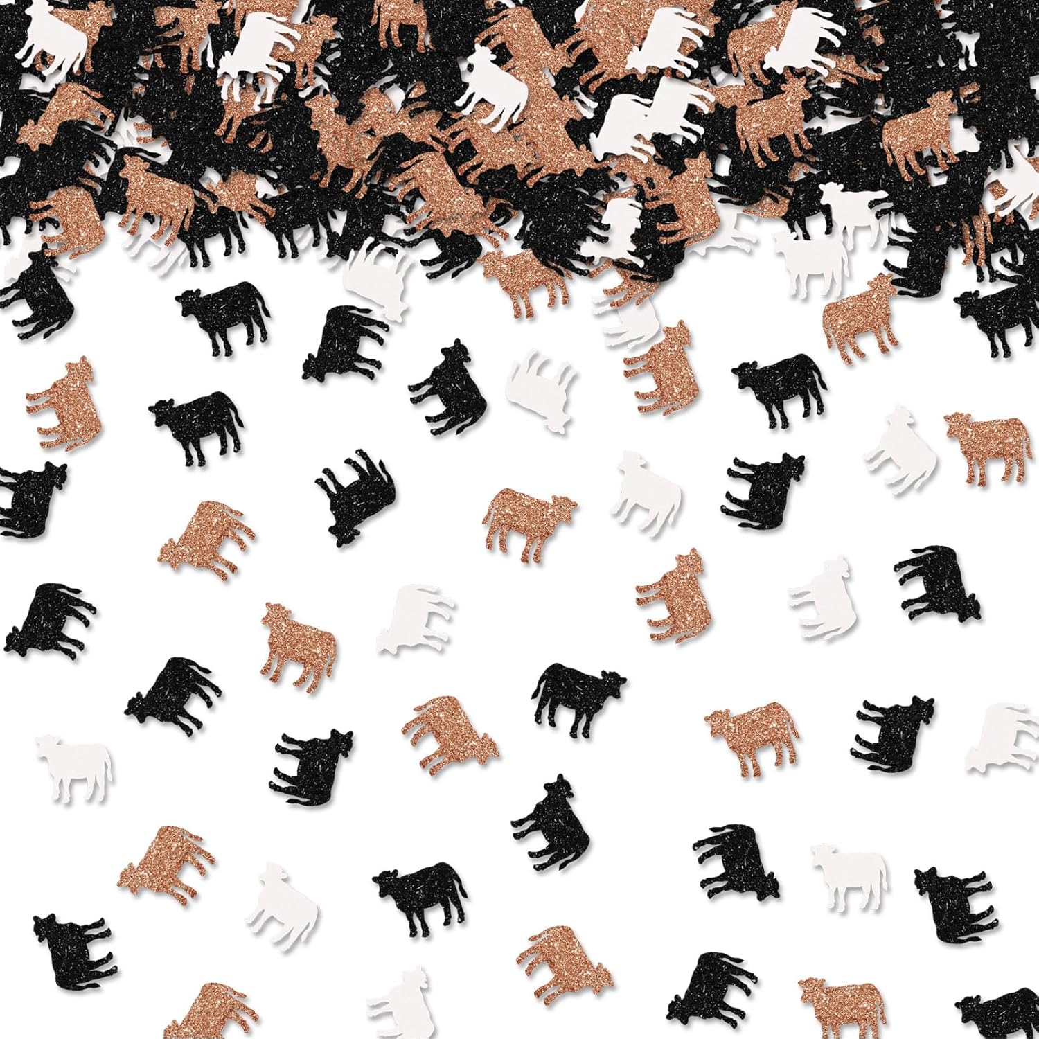 100pcs Cow Confetti, Black Glitter Farm Animal Table Confetti for Baby ...