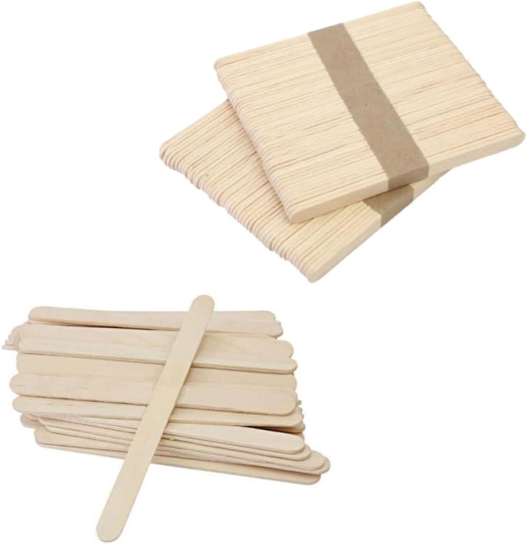 100pcs Craft Sticks Wooden Wax Spatula Stick Wax Applicator Spatulas ...