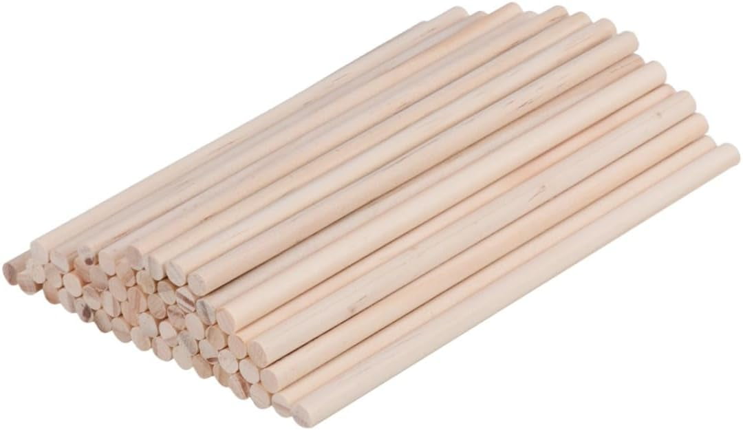 100pcs Pine Sticks for Crafts Round Craft Sticks Round Wood Rods Craft ...