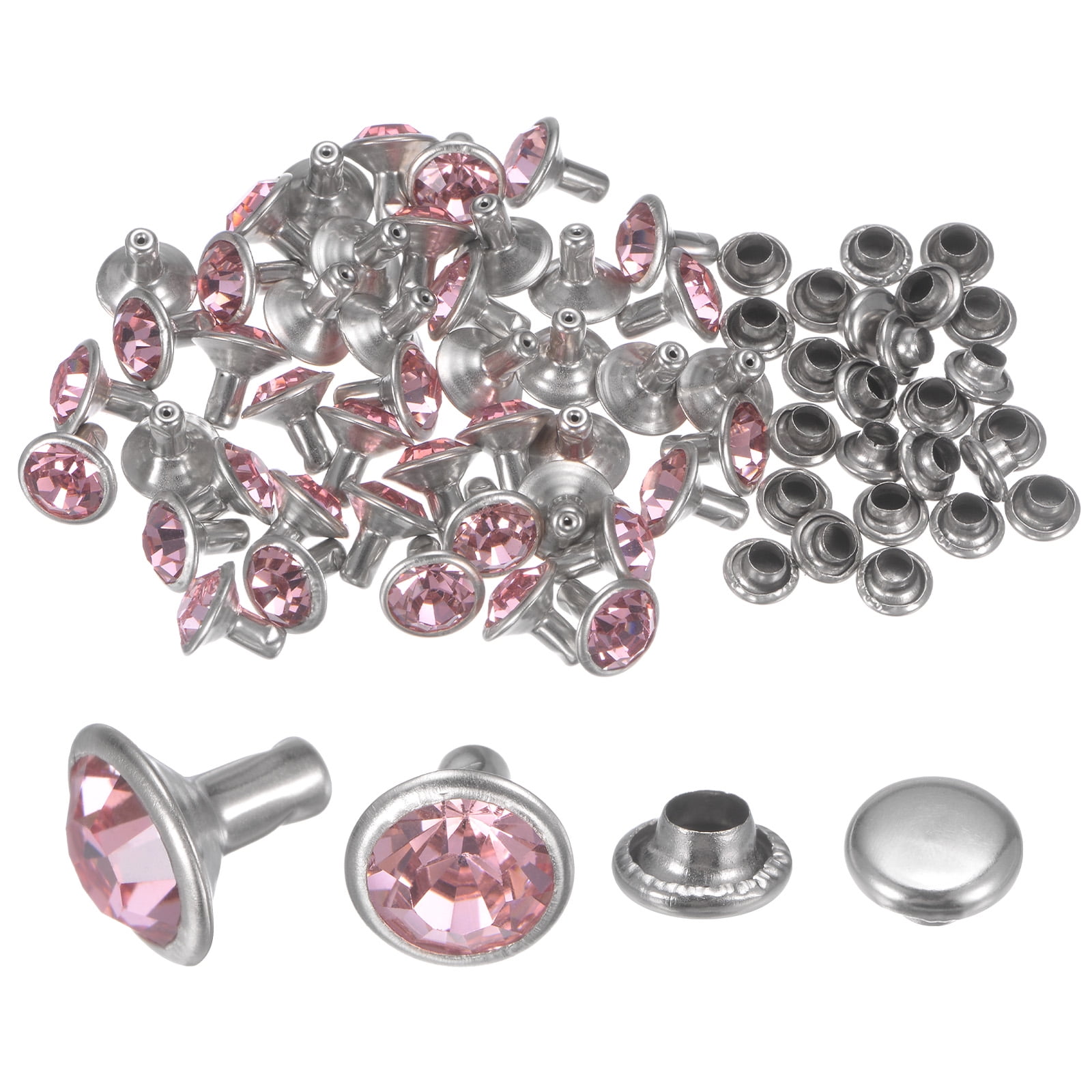 100pcs Crystal Rivets 8mm Rhinestone Rivets Rapid Stud Rivets for ...
