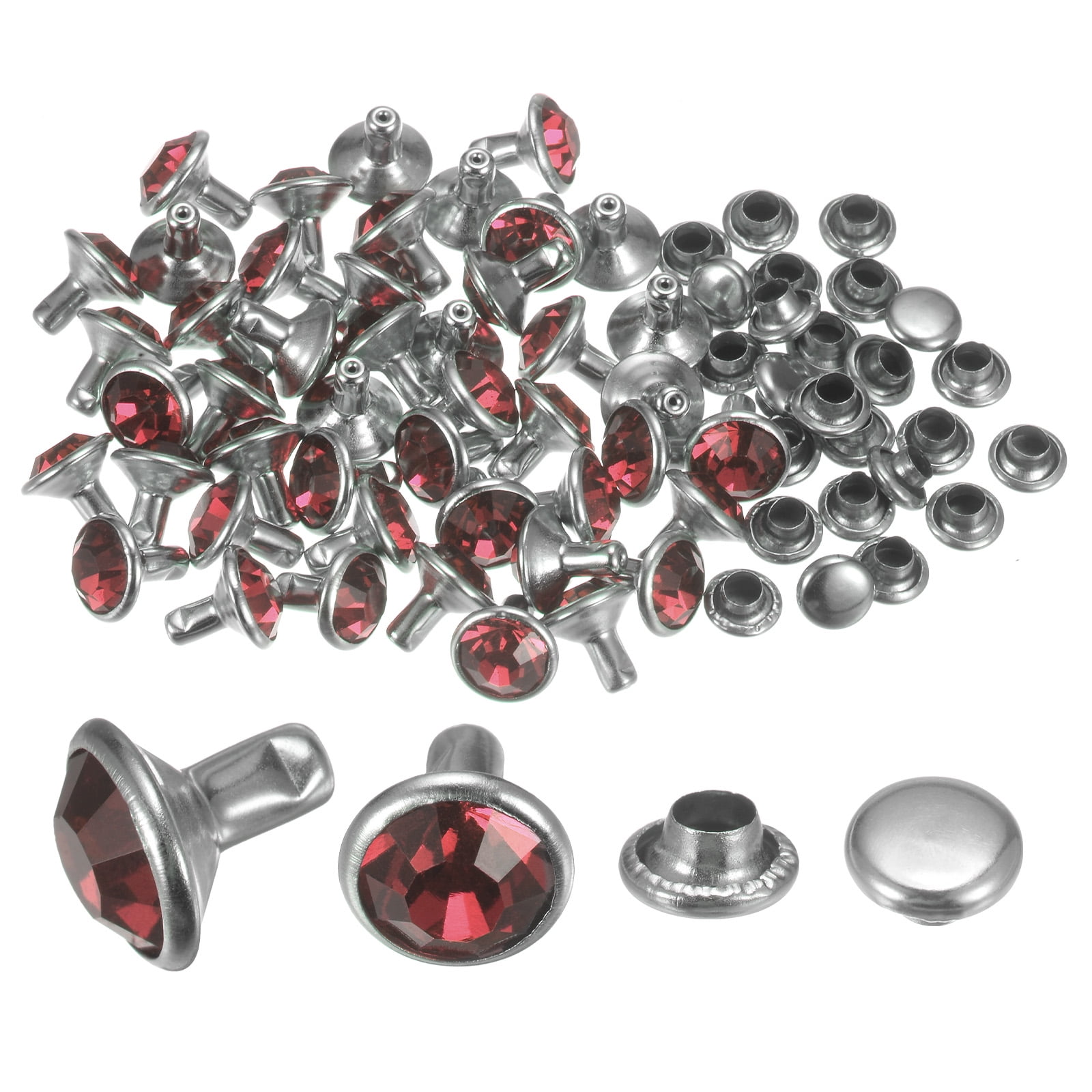 100pcs Crystal Rivets 8mm Rhinestone Rivets Rapid Stud Rivets for ...