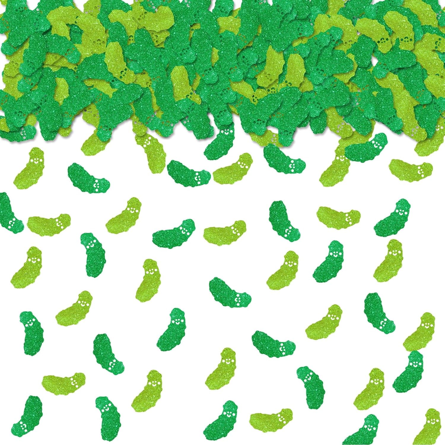 100pcs Cucumber Confetti, Green Glitter Pickle Table Confetti for ...