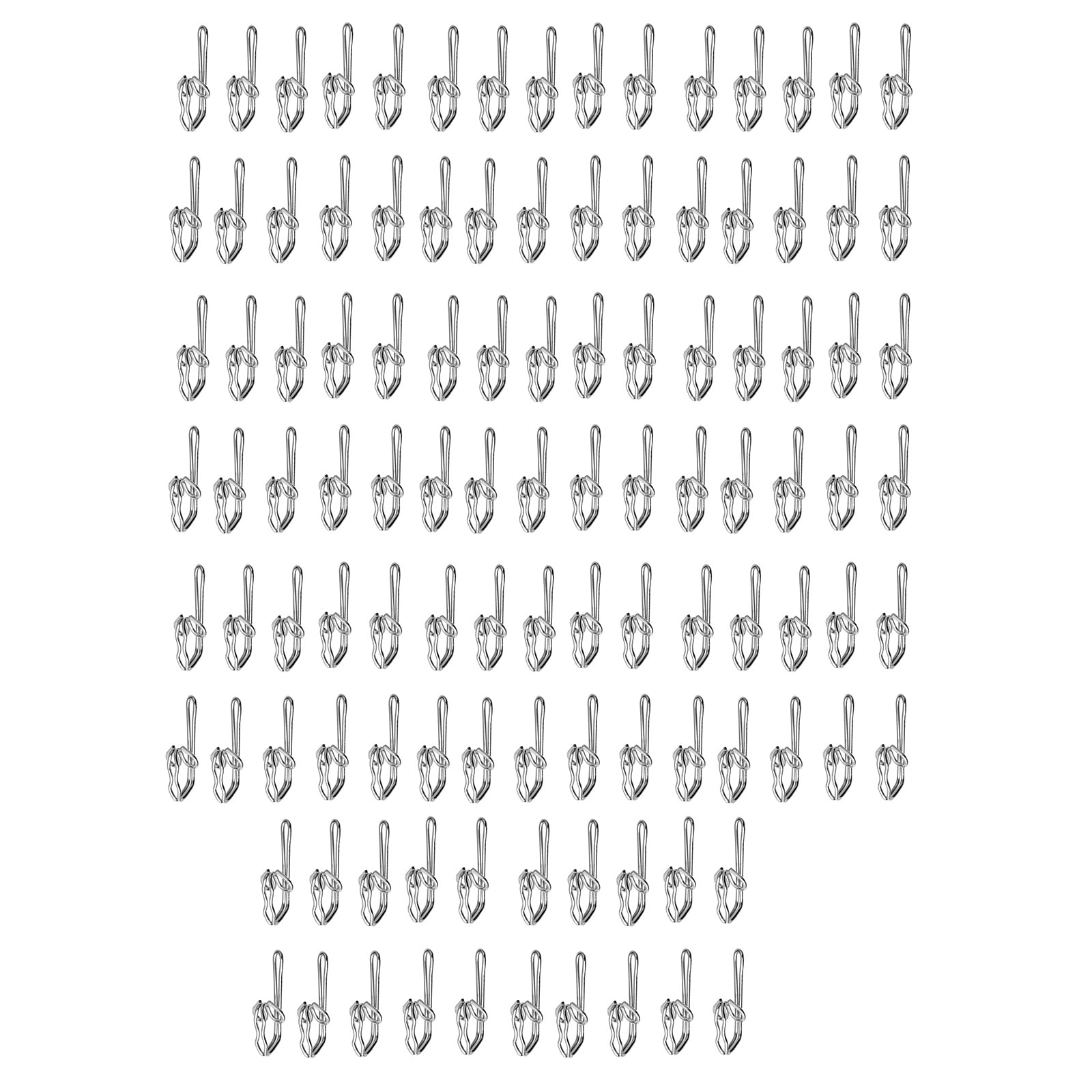100pcs Curtain Hooks Metal Header Tape Hooks for Secure in Various Home ...