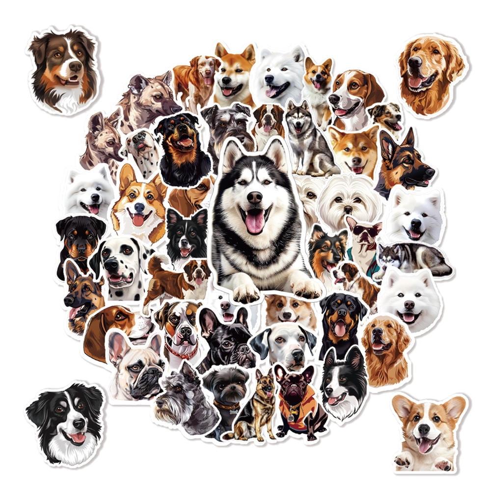 100pcs Cute Dog Stickers for Kids, Puppy Stickers Dog Scrapbook ...