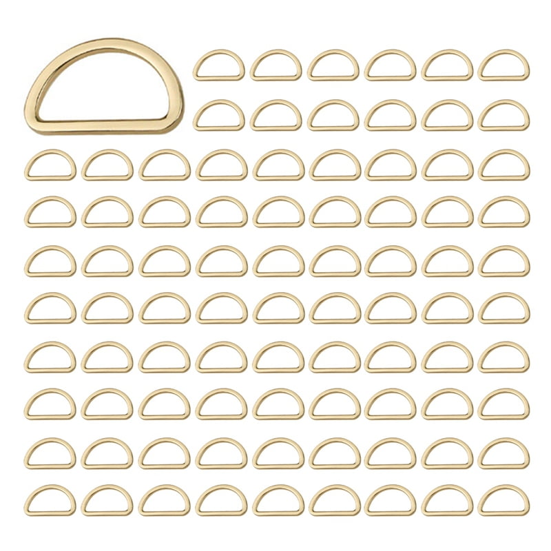 100pcs D Ring Metal Adjustable Buckles for Backpacks, Straps, Bags, Dog ...