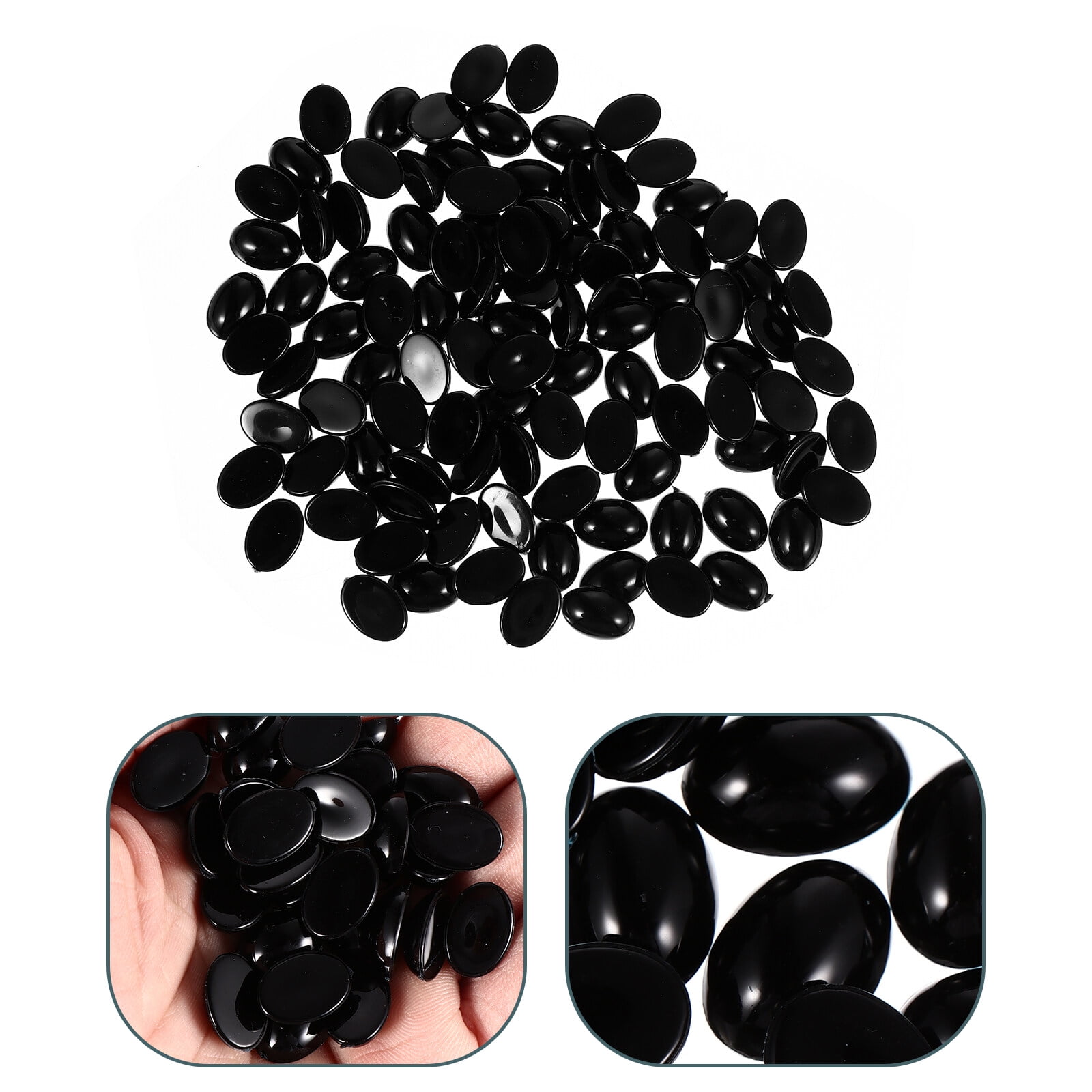 BESTYASH 100pcs Black Plastic Craft Eyes for Toy Making Oval DIY Craft ...