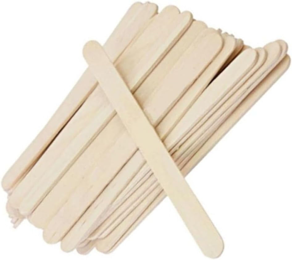 100pcs DIY Wood Sticks Wax Applicator Spatula Craft Hair Removal Sticks ...