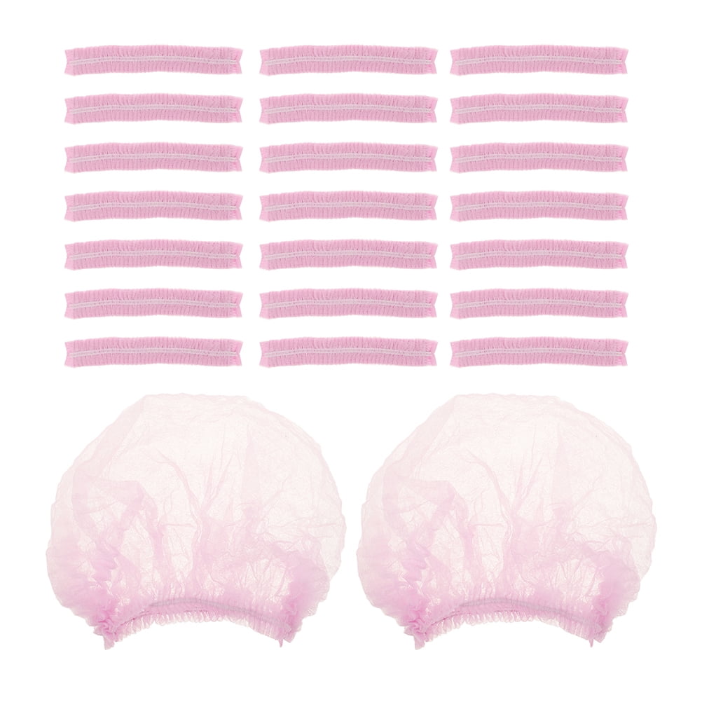 HOMEMAXS 100pcs Pink Disposable Hairnets NonWoven Fabric for Party Use ...