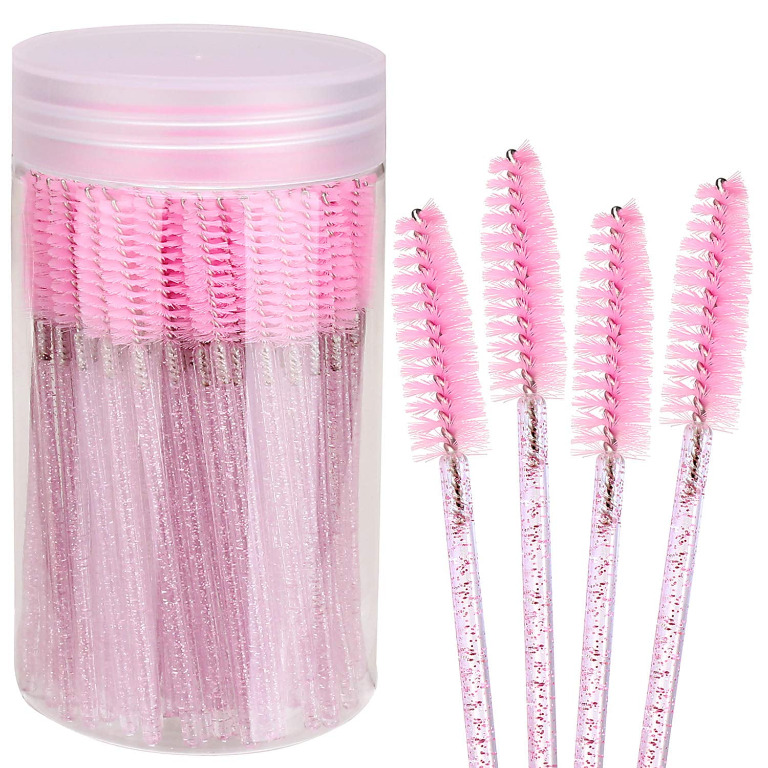 100pcs Disposable Mascara Brushes with Container, Mascara Wands Makeup ...