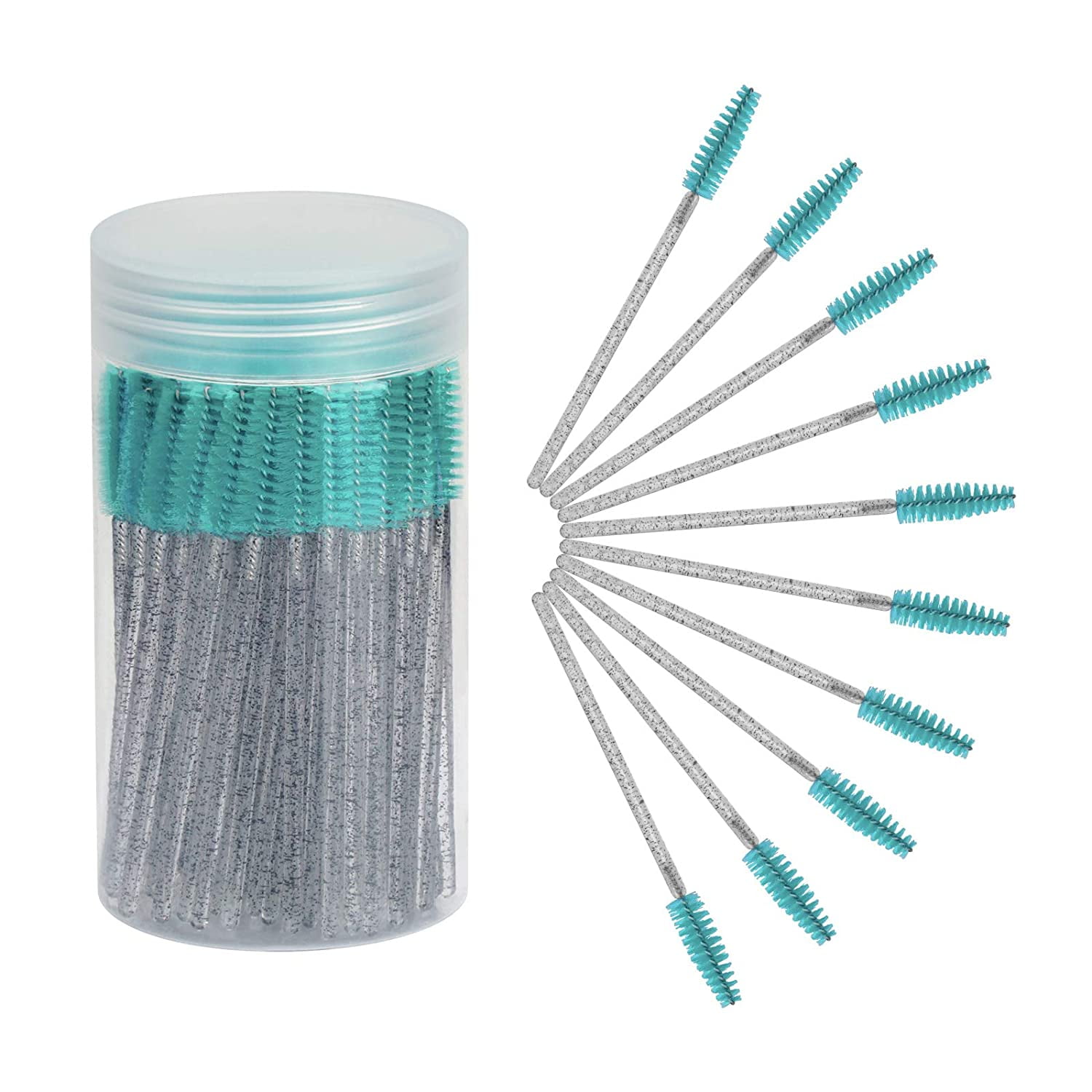 100pcs Disposable Mascara Brushes Wands with Container, Crystal Eyelash ...