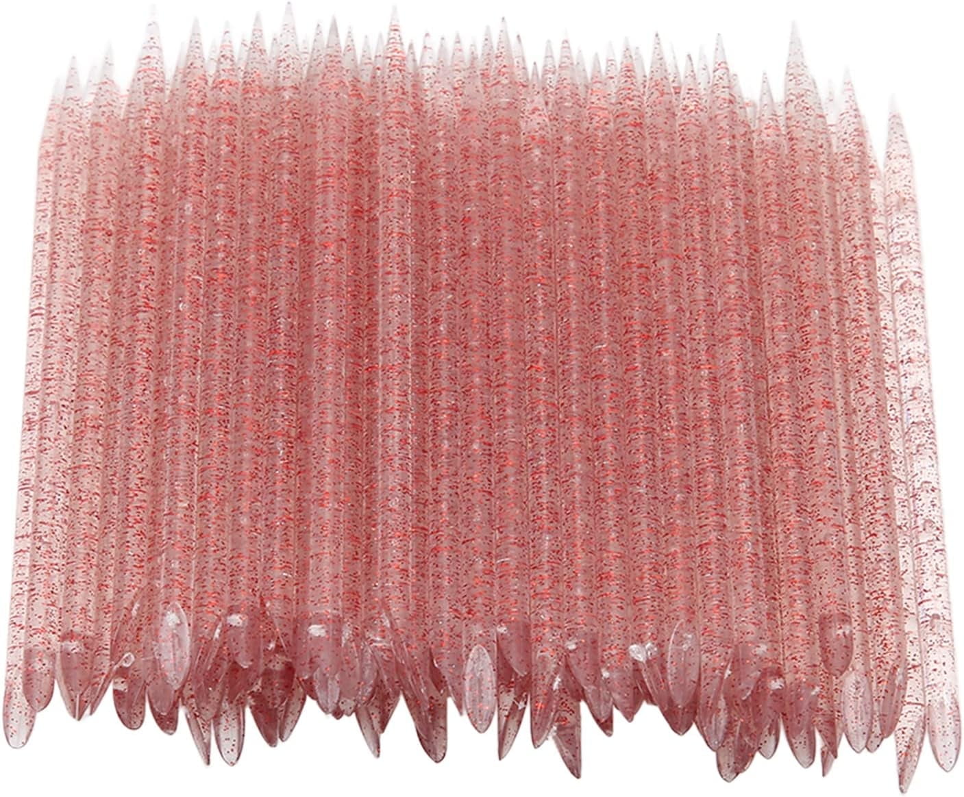 100pcs Disposable Nail Cuticle Pusher Crystal Nail Sticks Double End ...