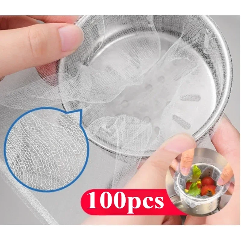 100pcs Disposable Sink Garbage Filter Sewer Kitchen Floor Drain Pool ...