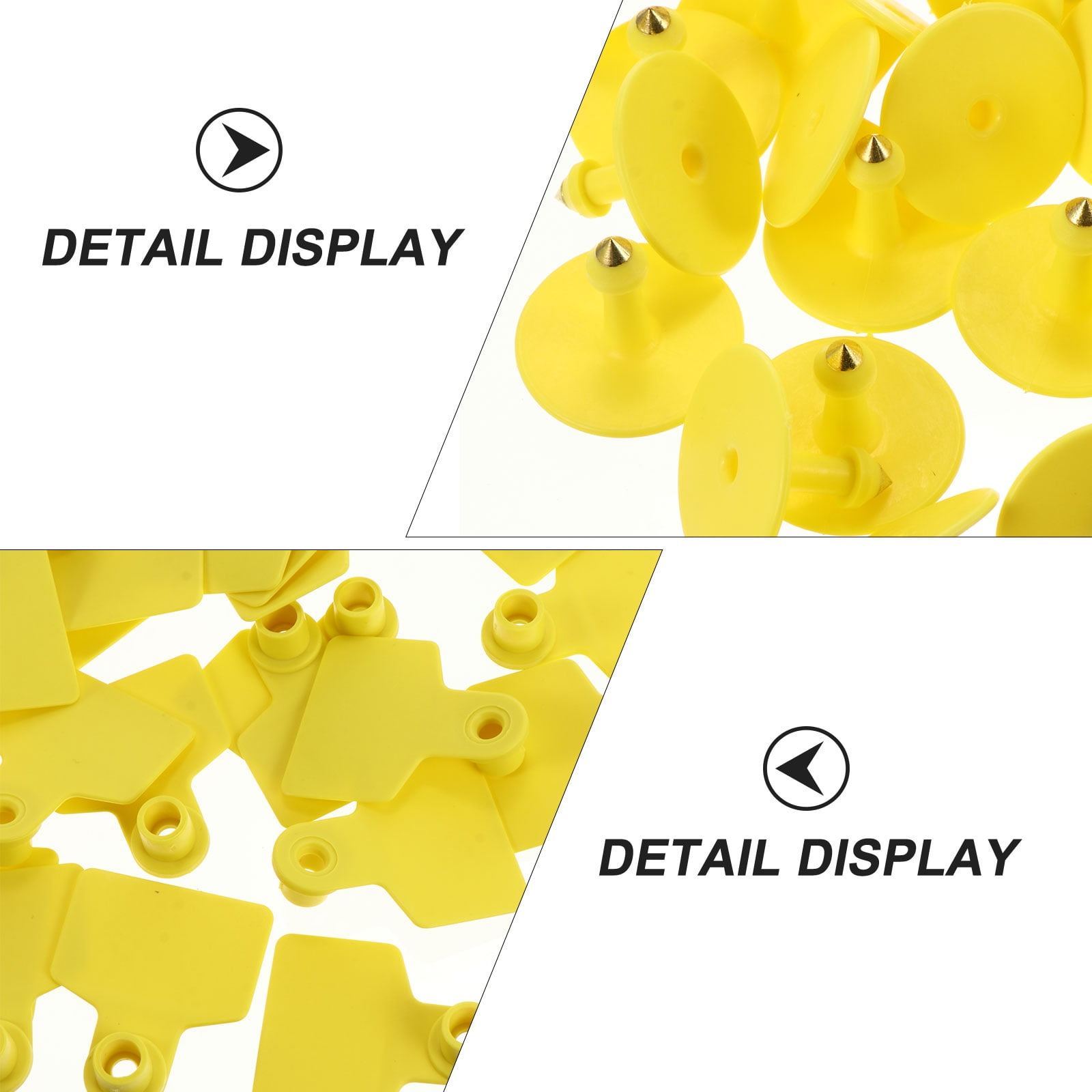 Worgeous Yellow Plastic Ear Tags for Animal Use Made of TPU 100pcs with ...