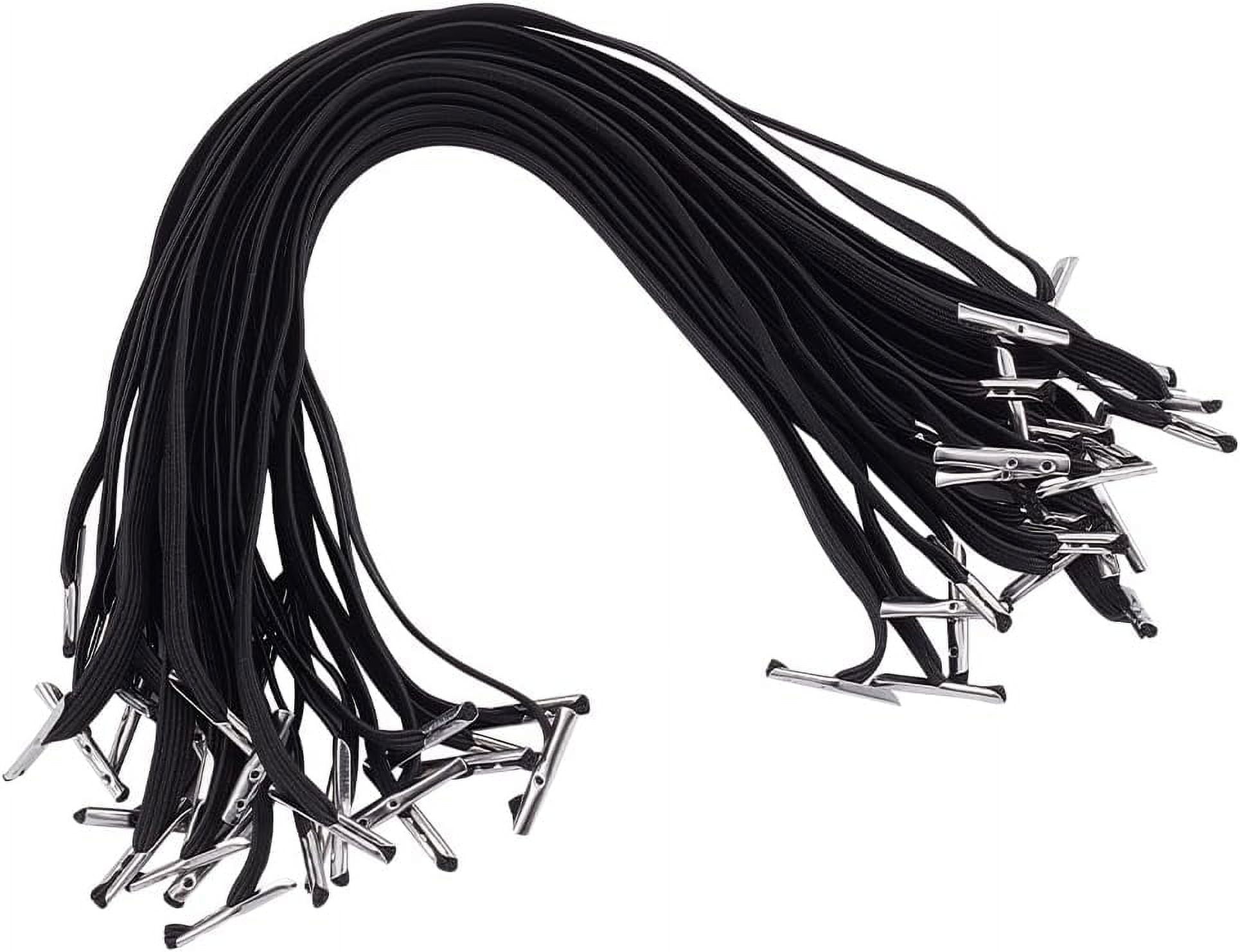 100pcs Elastic Barbed Cord 10inch Black Flat Elastic Cord Stretch Loop ...