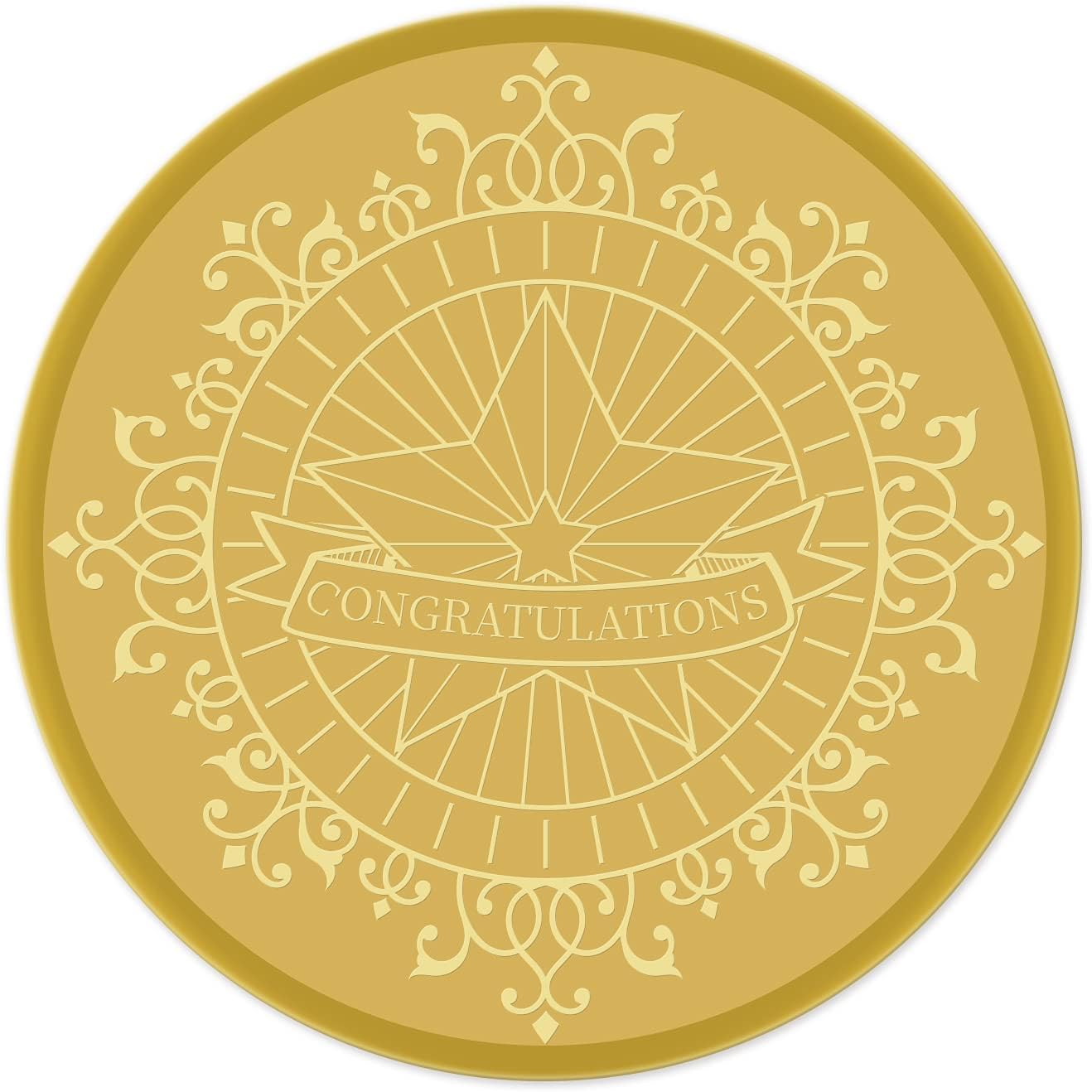 100pcs Embossed Foil Stickers Congratulations Gold Foil Certificate ...