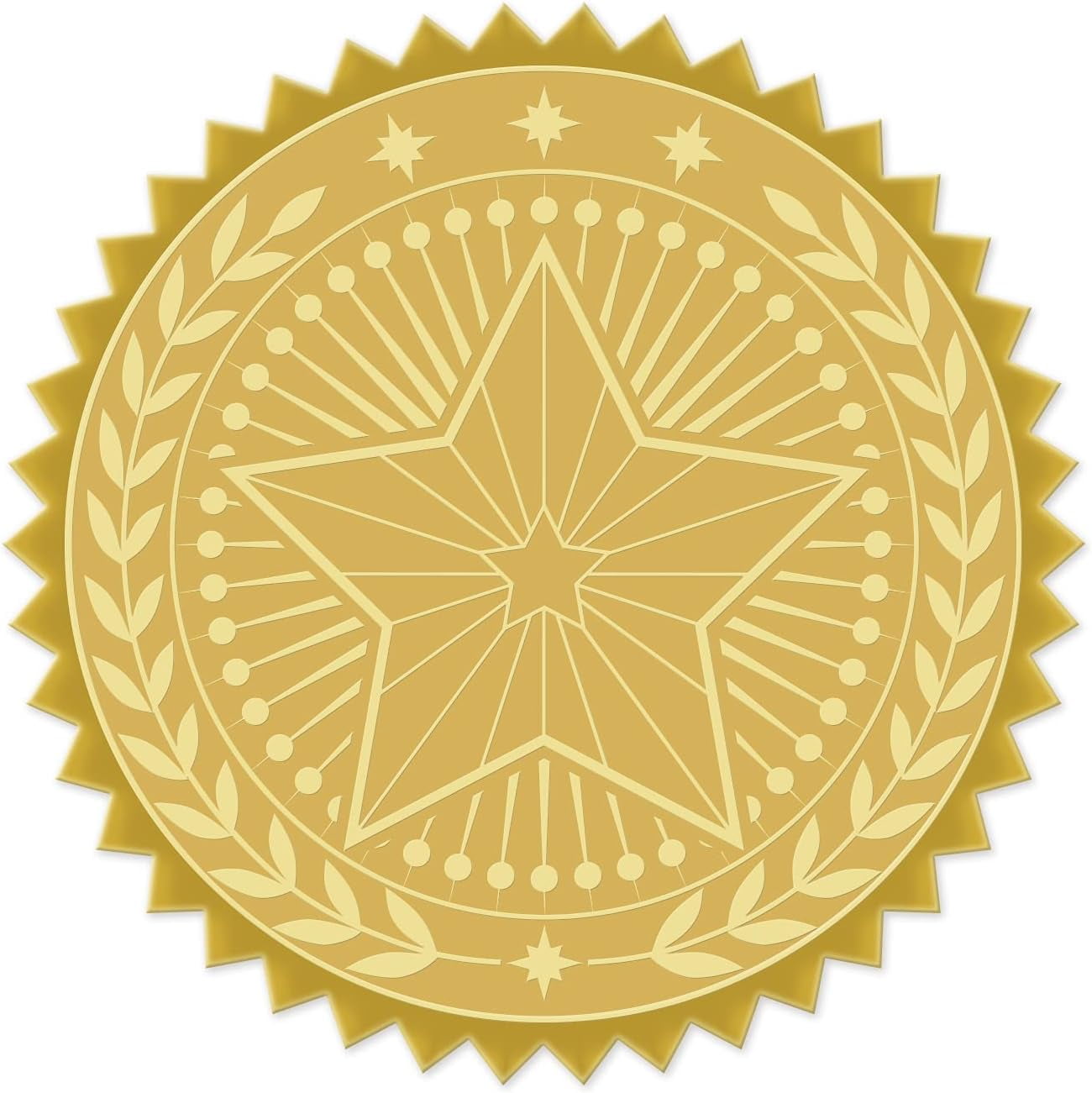 100pcs Embossed Foil Stickers Five-Pointed Star Pattern Gold Foil ...