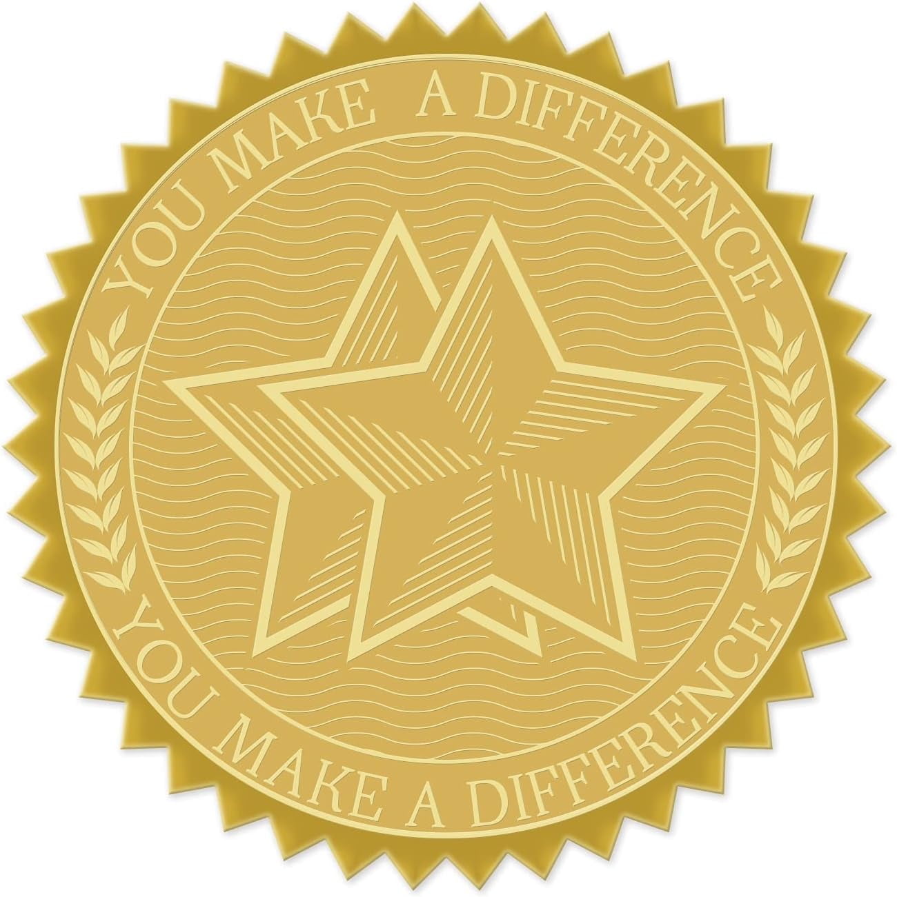 100pcs Embossed Foil Stickers You Make A Difference Gold Foil ...