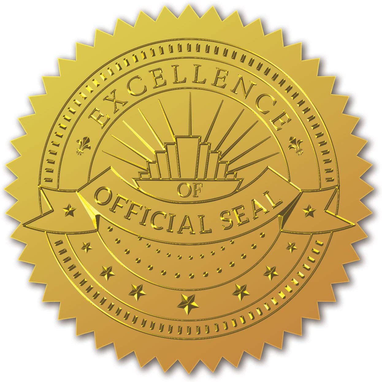 100pcs Embossed Gold Foil Certificate Seals Self Adhesive Stickers ...