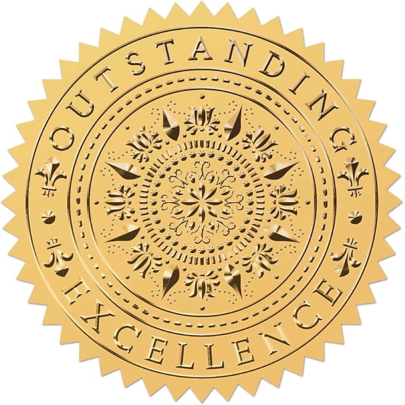 25Sheet Self Adhesive Gold Foil Embossed Stickers Medal Decoration ...