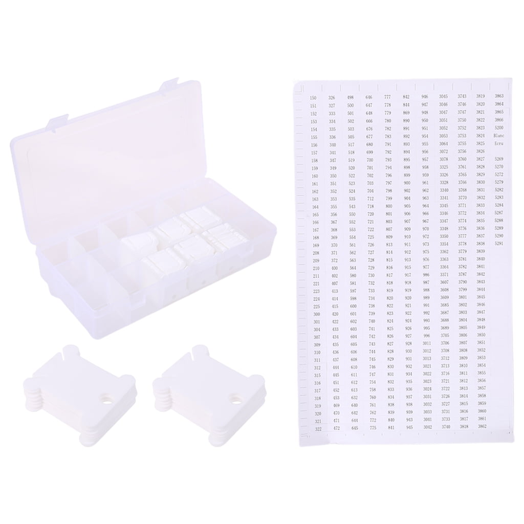 100pcs Embroidery Floss Bobbins 18 Compartment Box with Number Sticker ...
