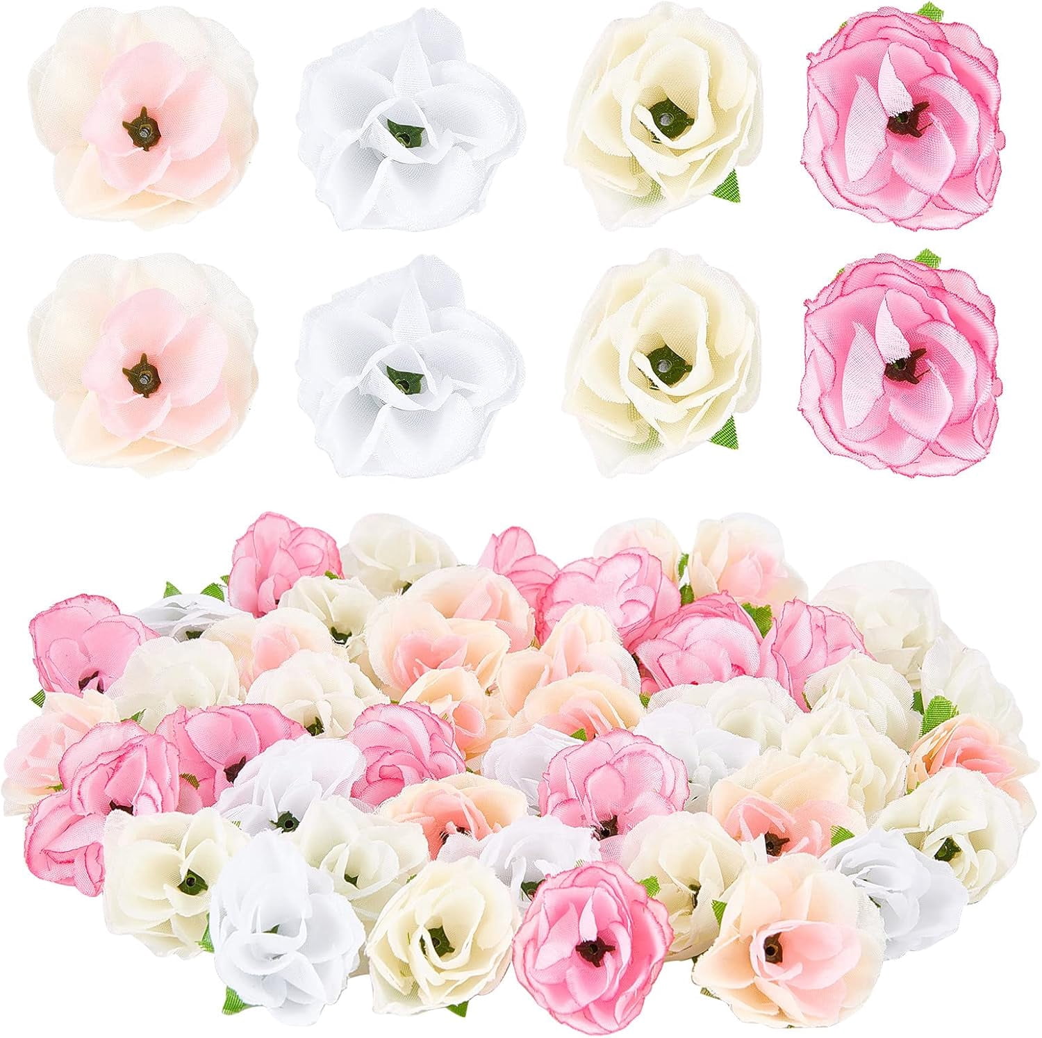 100pcs Fake Rose 1.5inch Artificial Rose Heads Silk Flower Decoration ...