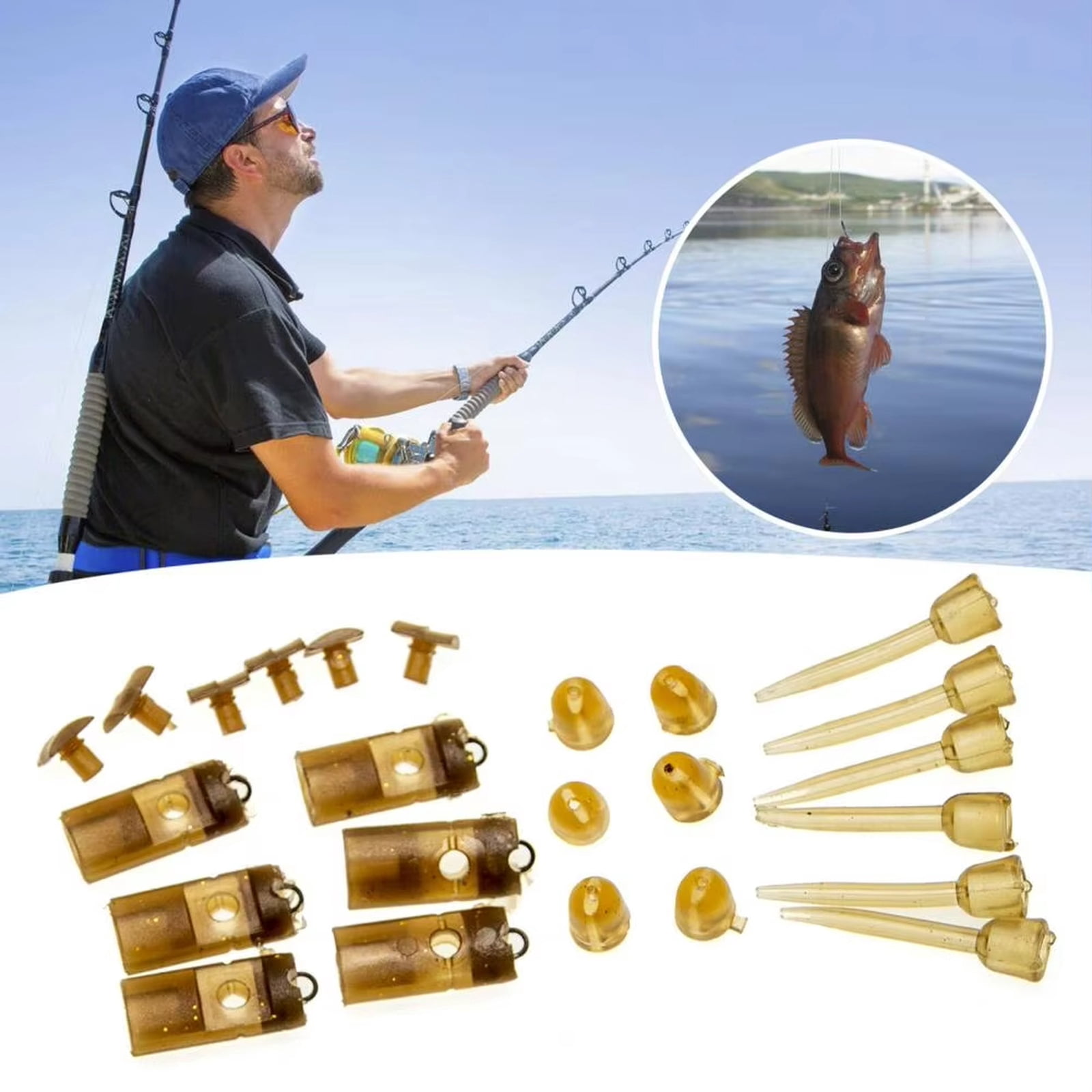 100pcs Fishing Beads Soft Rubber Beads for Helicopter Rigs, Quick ...