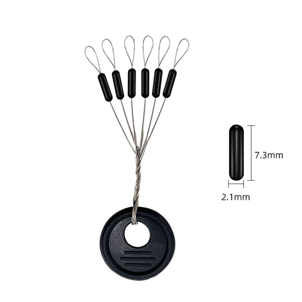 100pcs Fishing Bobber Stoppers Cylinder Stop Beads Float Sinker Stops ...