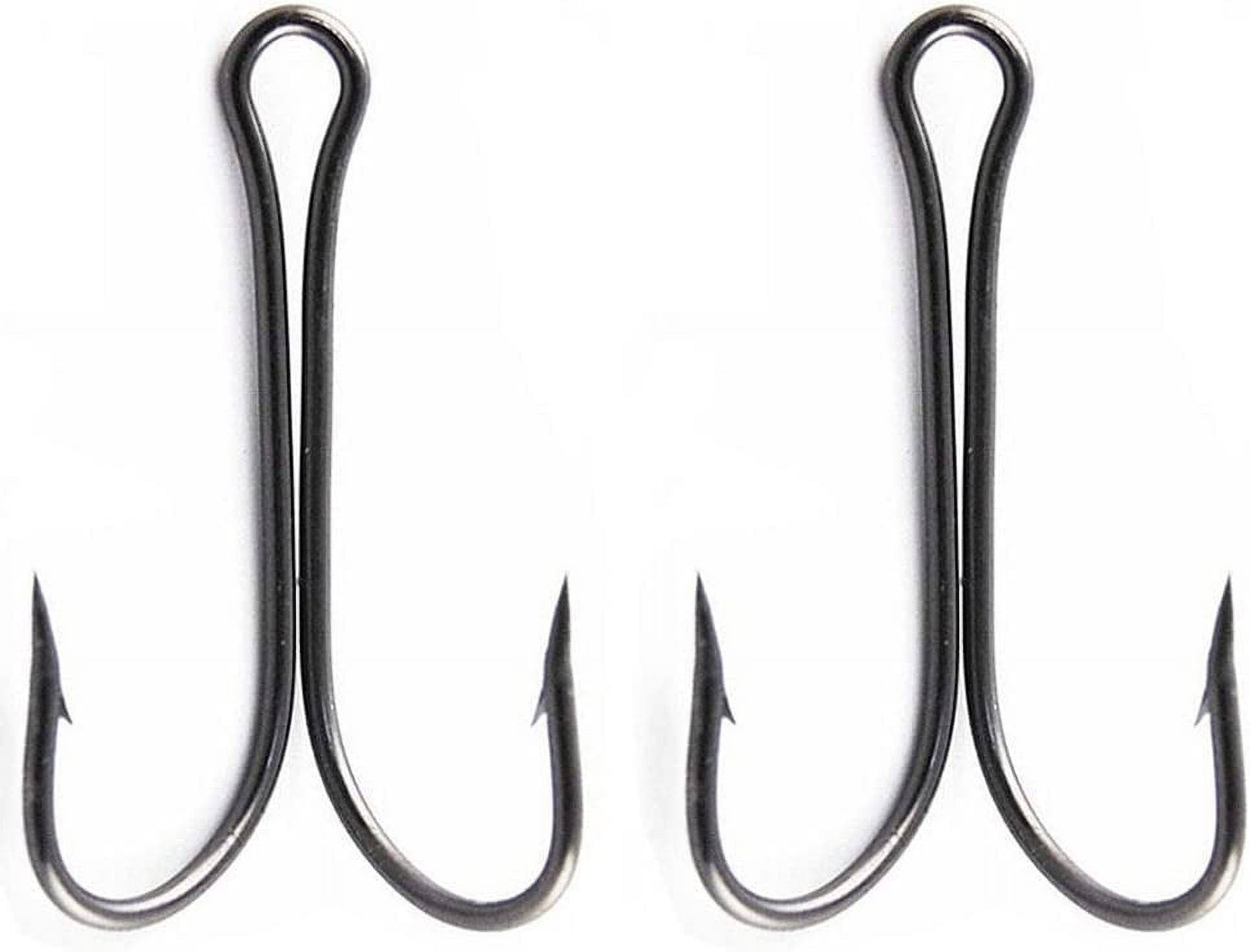 100pcs Fishing Typical Double Hook High Carbon Steel Small Fly Tying Fishing Hooks Open Shank ...