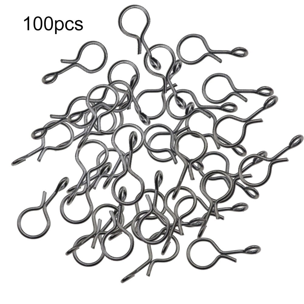 100pcs Fly Hook Swivel Snaps Quick Connector Clip Fly Hook Lure Trout ...