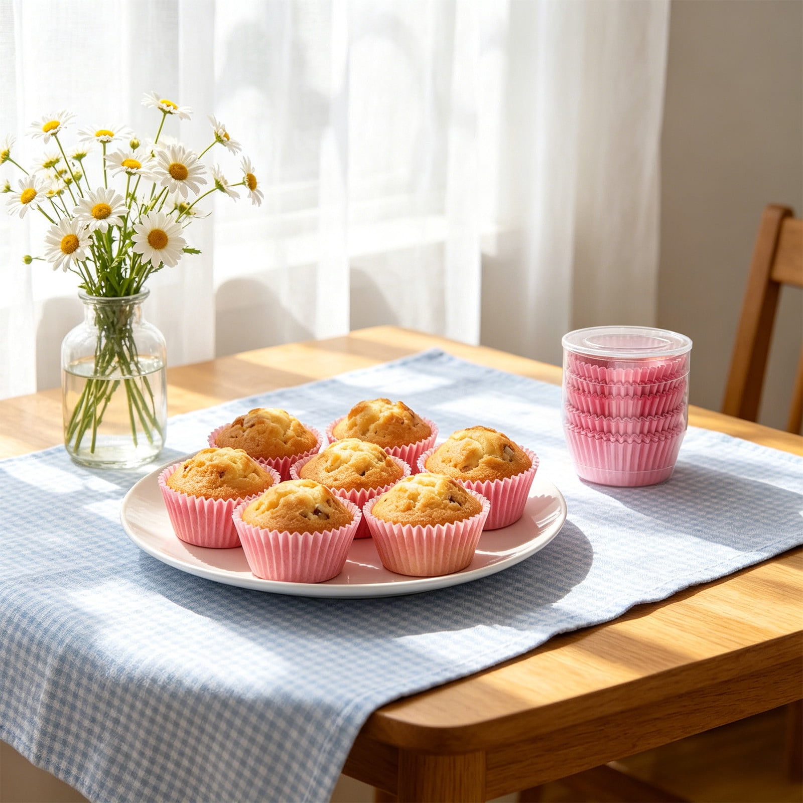100pcs Food Grade Greaseproof Cupcake Liners, Disposable Non-Stick ...