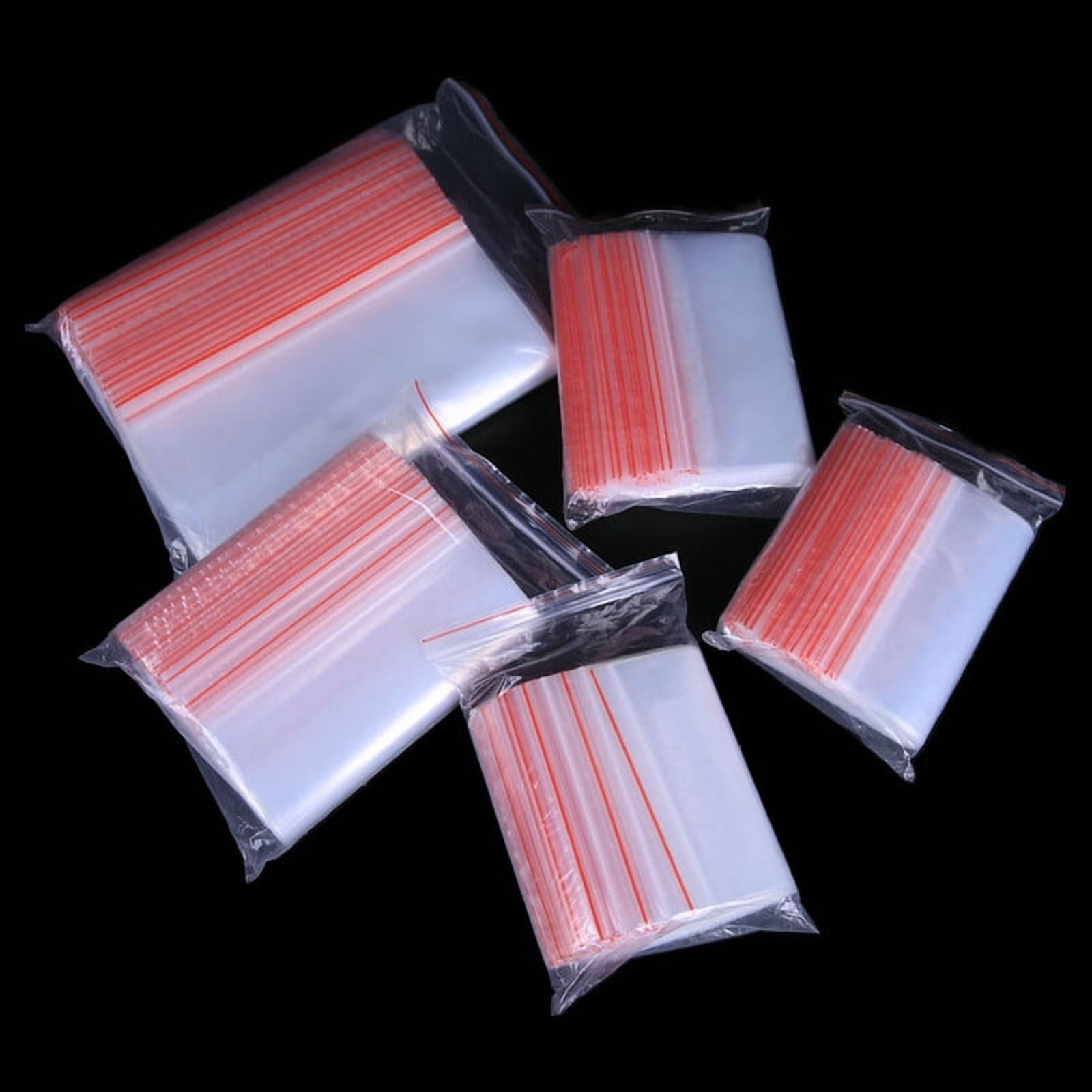 100pcs Food Packaging Zip Lock Bags, Reclosable Clear Poly Bag ...