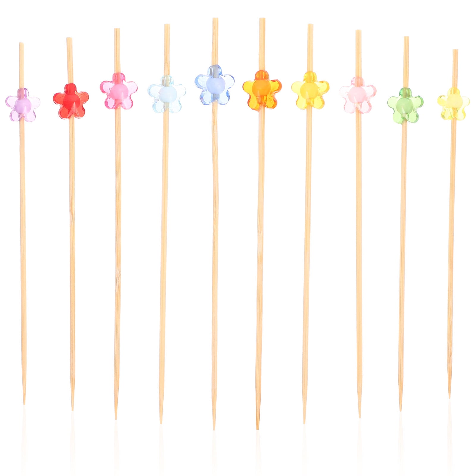 Assorted Color Bamboo Cocktail Picks Set of 100 for Home Use ...