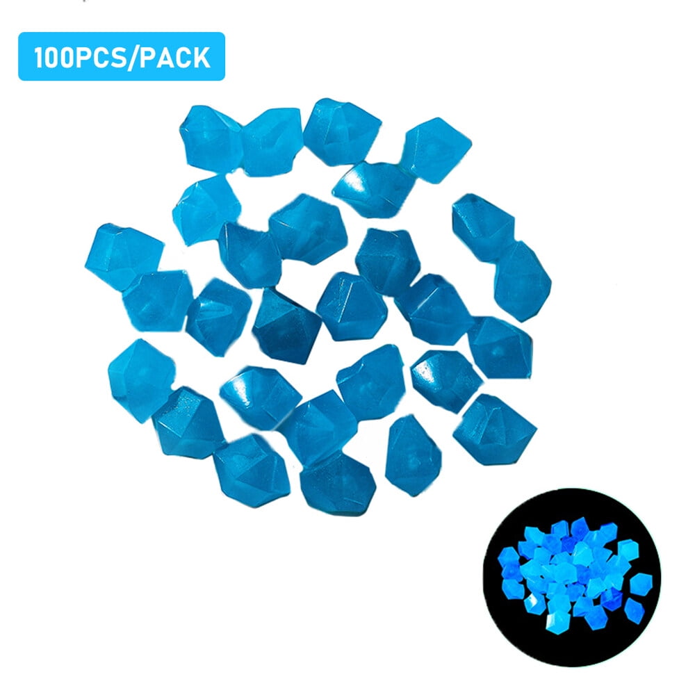 100pcs Glow in the Dark Stones Glow Stones Diamond-Shaped Fluorescent ...